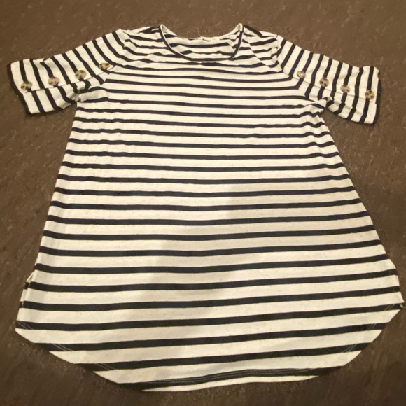 Tops | Euc Womens M Retrology Black White 34 Length Shirt Blouse Top ...